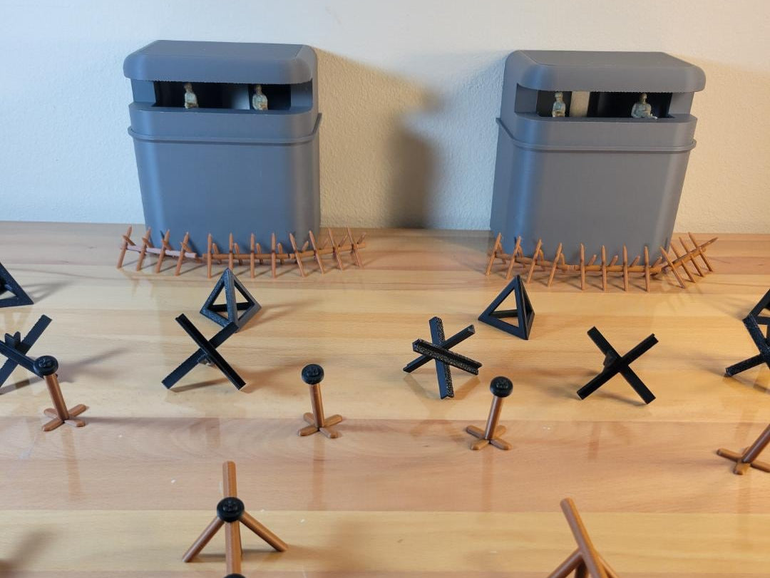 German (x2) Machinegun Bunker: WWII 1/32 Army Men Scale – War Prints Store